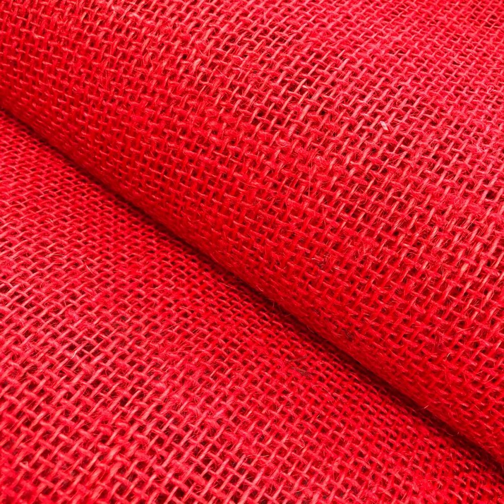 Juta Colorida Lisa - 1,00m largura - 100% Juta - Vermelho - JLM TECIDOS