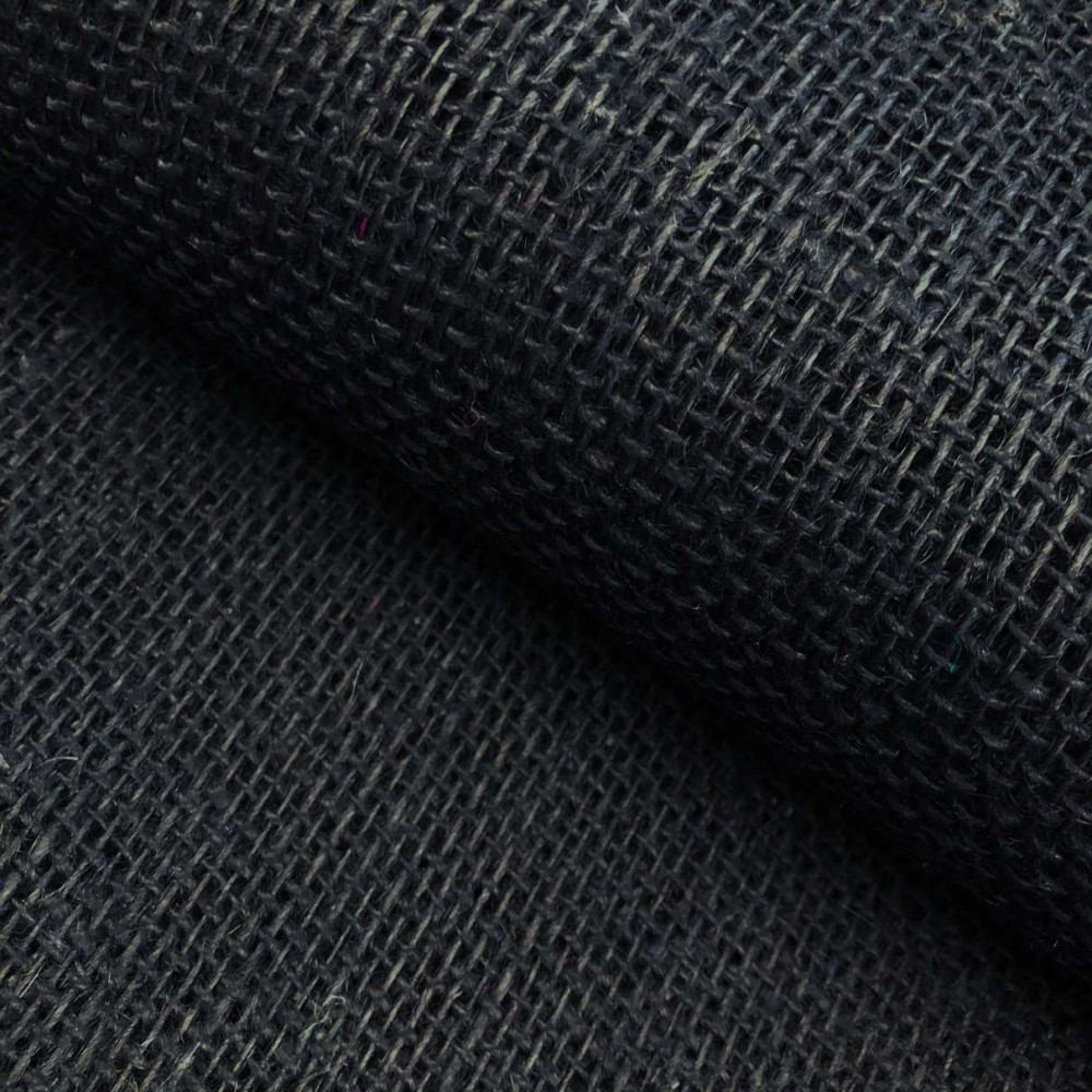 Juta Colorida Lisa - 1,00m largura - 100% Juta - Preto - JLM TECIDOS