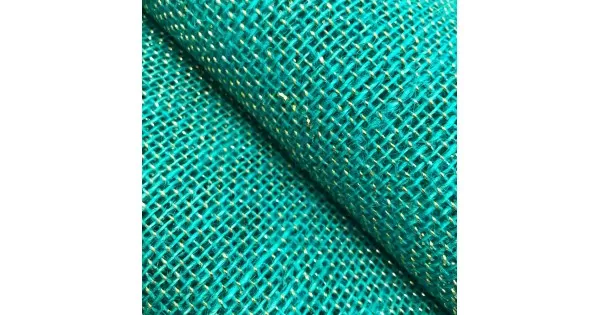 Juta Colorida - 100% Juta - 1,00m largura - Verde com ouro - JLM TECIDOS