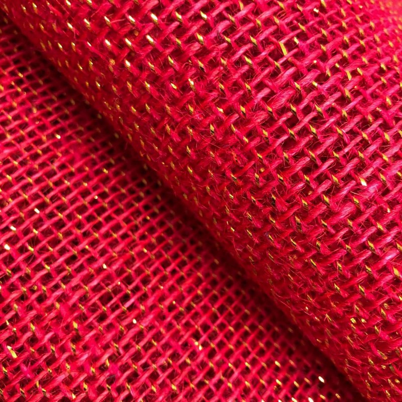 Juta Colorida - 100% Juta - 1,00m largura - Natural com ouro - JLM TECIDOS