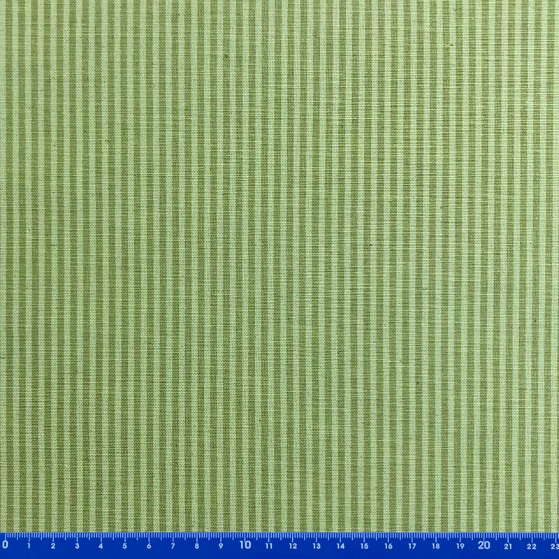 Linho Estampado Premium Listras 80% Algodão 20% Linho - Verde - JLM TECIDOS