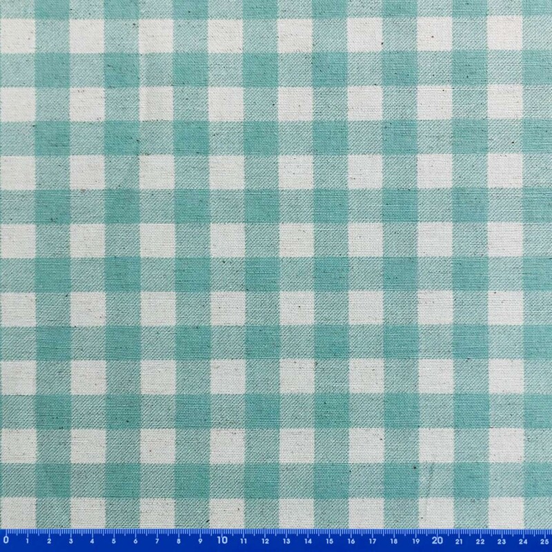 Linho Estampado Premium Xadrez 80% Algodão 20% Linho - Azul turquesa ...