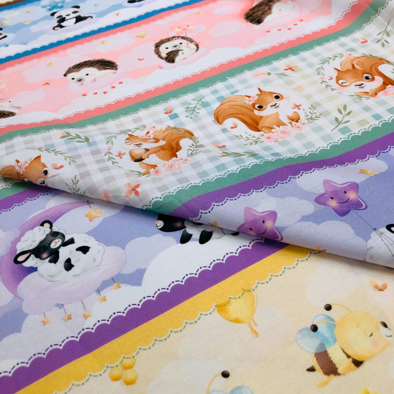 Painel Tricoline Digital Barrado Baby Infantil 0,55 x 1,50m 10 Faixas ...