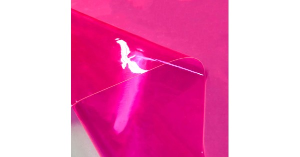 Plástico Cristal Colorido 0.40 - 100% PVC - Larg. 1,40M - Rosa neon ...