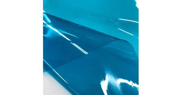 Plástico Cristal Colorido 0.40 - 100% PVC - Larg. 1,40M - Azul neon ...